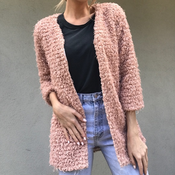 Urban Outfitters | Jackets & Coats | Quarter Length Blush Pink Shag ...